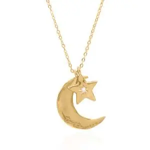 LUNA CHARLES Cherish To The Moon & Back Necklace - Gold