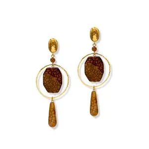 JAREDJAMIN Lindy Creek Agate Dangle Earrings - Brown