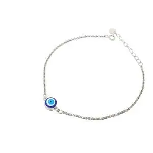 HARFI Friendship Sterling Silver Evil Eye Bracelet - Blue/silver