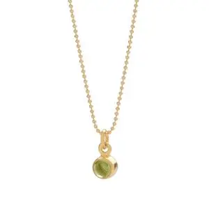 NELLOU JEWELLERY Gem Dot Birthstone Necklace August Peridot - Green