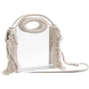 MARGO PAIGE Fringe Tote Handbag - White