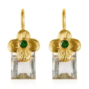 EMMA CHAPMAN JEWELS Clara Amethyst Drop Earrings - Green