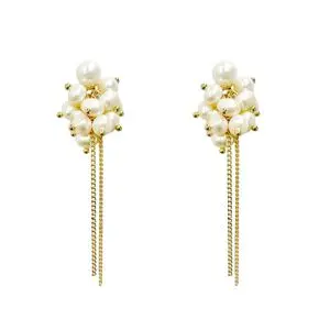 ANGEL BAROCCO Multi Ivory Pearl Dangle Earrings