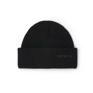 ARCTIC FOX & CO. Embroidered Merino Wool Beanie - Black