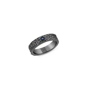 SALLY SKOUFIS Pioggia Ring With Natural Sapphire - Black/blue