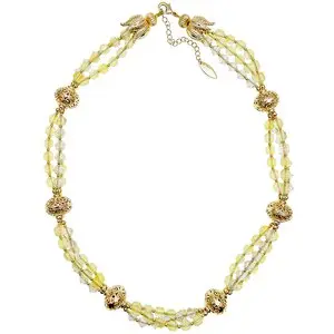 FARRA Citrine Double Layer Short Necklace - Yellow