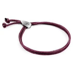 ANCHOR & CREW Pembroke Silver & Rope Bracelet Pink