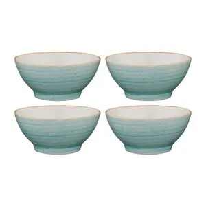 Turgla Home Aqua Round Porcelain Bowl Set Of Four - Blue