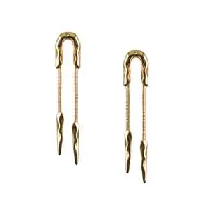 ADRIANA PAPPAS DESIGNS Molten Metal Dangle Earrings - Gold