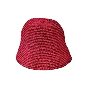 SPRINGMOONATELIER Raffia Bucket Hat - Pink