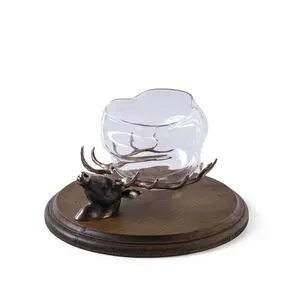 ATELIER TERRA MADRE Herne Whisky Glass With Cast Bronze Deer Head - Brown