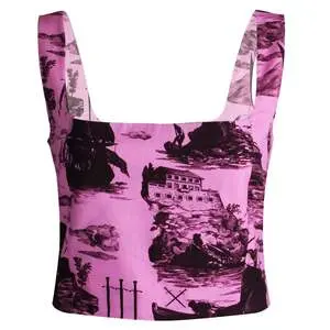 KLEMENTS May Bodice Top In Doomed Voyage Print - Pink