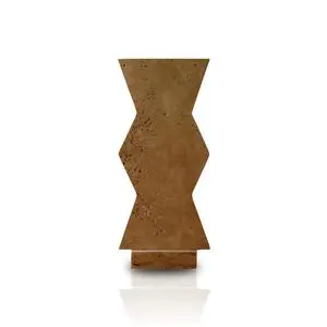 MARLETH Neutrals Travertine Zigzag Sculpture - Beige