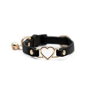 LOVEHOUND Cat Collar With Gold Tone Hardware - Black