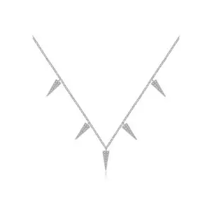 GENEVIEVE COLLECTION 18k Gold Diamond Triangle Choker Necklace - White