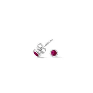 DOWER & HALL Sterling Silver Ruby Stud Earrings - Silver/red