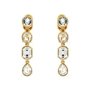 EMMA HOLLAND JEWELLERY Crystal Statement Drop Clip On Earrings - Gold