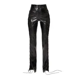 AGGI BY HALEWSKI Jo Rich Vegan Leather Pants - Black