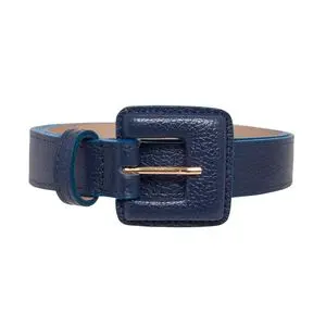 BELTBE Mini Square Narrow Leather Belt - Blue