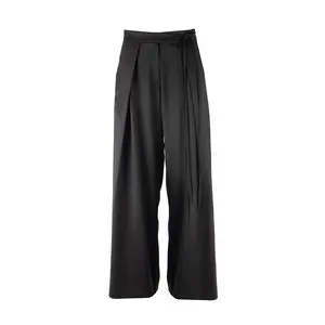 UNA BERZINA Wide-leg Trousers With Asymmetrical Closure