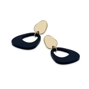 TOOLALLY Drop Pebble Earrings - Black