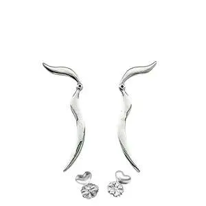 BELLATRICK Detachable Aviator Earrings - Silver