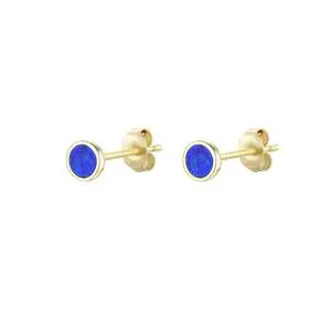 KAMARIA Stud Earrings With Opal - Blue