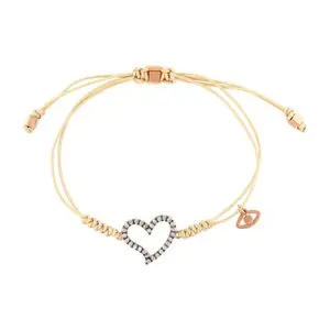 ATELIER PETITES PIERRES Heart And Eye Cord Bracelet - Gold/yellow