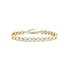 SHYMI Bezel-set Heart Tennis Bracelet - Gold