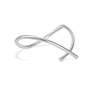 MEULIEN Meulien Abstract Embrace Bangle With Bezel Set Moissanite Stones