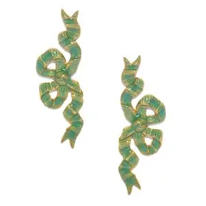 THE PINK REEF Ella Bow Drop Earrings - Blue