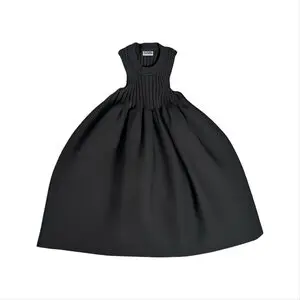 LONDON ATELIER BYPRODUCT Knitted Halter Top With Ruffle - Black