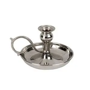 ANATOLIACRAFT Silver Solid Copper Candle Holder - White
