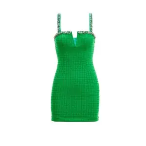 NISSA Embellished Bouclé Mini Dress