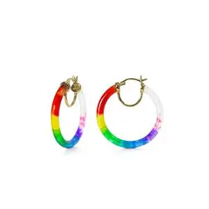 GOLD & HONEY Rainbow Tie-dye Hoop Earrings