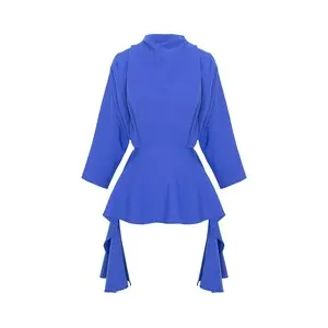 CONCEPT A TROIS Structured Ruffle Blouse