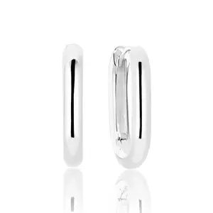 SIF JAKOBS JEWELLERY Capri Medio Pianura Hoop Earrings - Silver