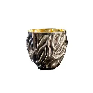 ANATOLIACRAFT Handmade Mn Chased Copper Mug Tumbler, One Of A Kind Collection - Brown