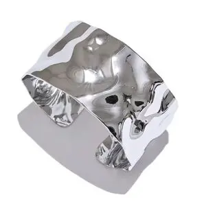 OLIVIA LE Rhea Hammered Cuff Bracelet - Silver
