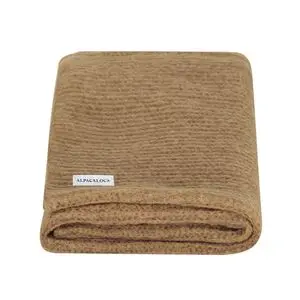 ALPACA LOCA Neutrals Knitted Scarf/shawl Camel Alpaca Wool - Beige