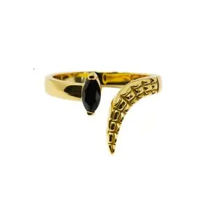 NASI SILVER Croctail Marquise Ring - Black