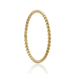 LILY & ROO Thin Twisted Stacking Ring - Gold