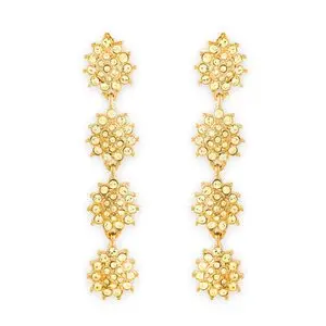Grossé Gleam Crystal Flower Drop Earrings - Gold