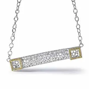 GERMAN KABIRSKI Silver Kore Chain Necklace With Sapphires