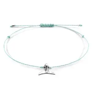 ANCHOR & CREW Mini Whale Silver And Rope Macrame Bracelet - Blue