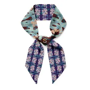 SUKI WANG LONDON Azure Silk Scarf - Blue