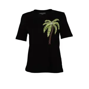 LAINES LONDON Palm Tree Embellished T-shirt