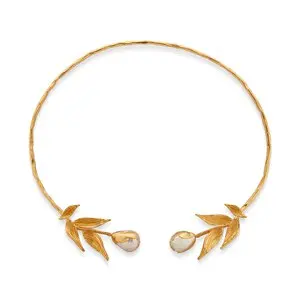 DHWANI BANSAL Reva Choker With Baroque Pearls - Gold