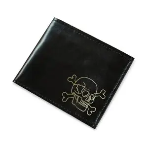 VIDA VIDA Skull Leather Card Wallet - Black