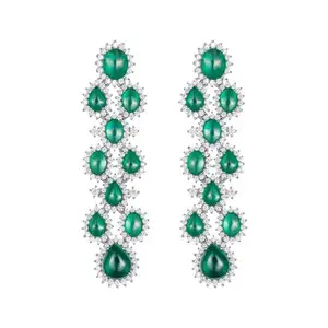 MERAKI BY RASHMI BAJAJ Elise Chandelier Cubic Zirconia Earrings - Green